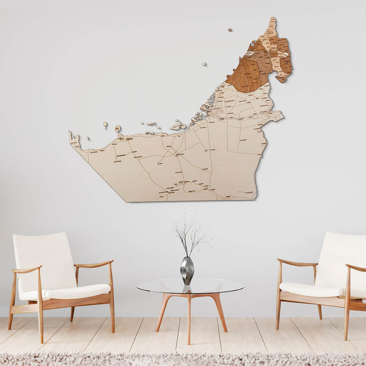 United Arab Emirates wooden map | 68travel