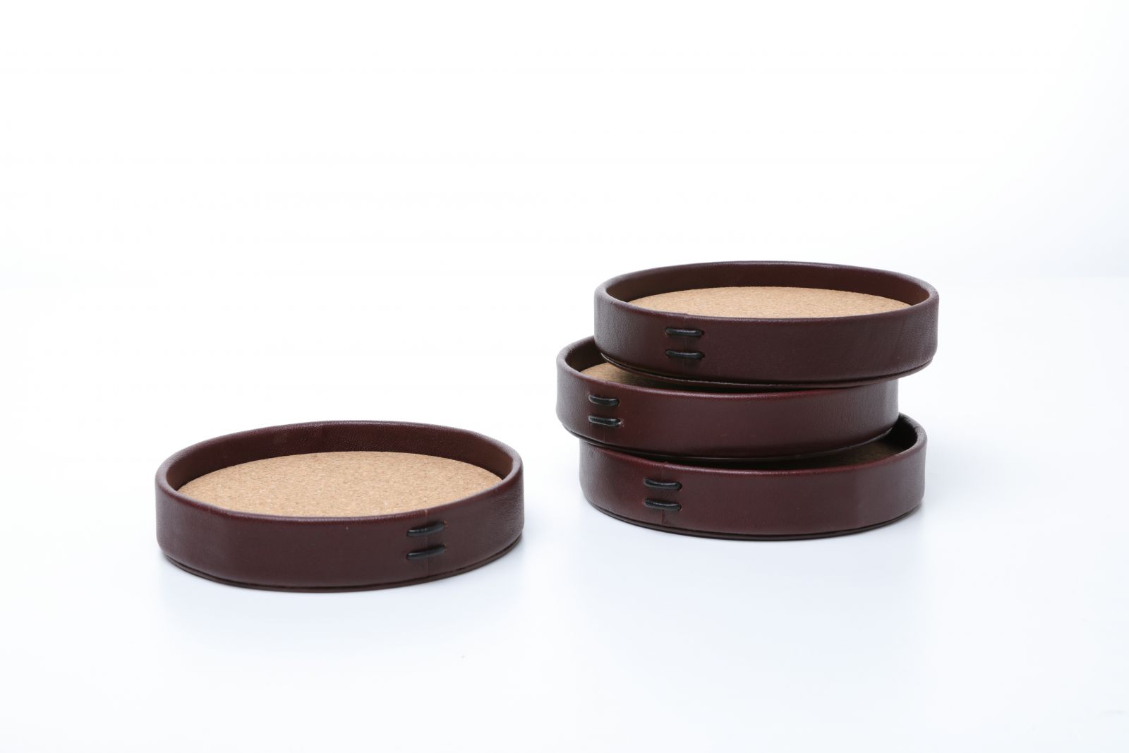 LIITON Set de 4 sous-verres en cuir pour whisky | 68travel