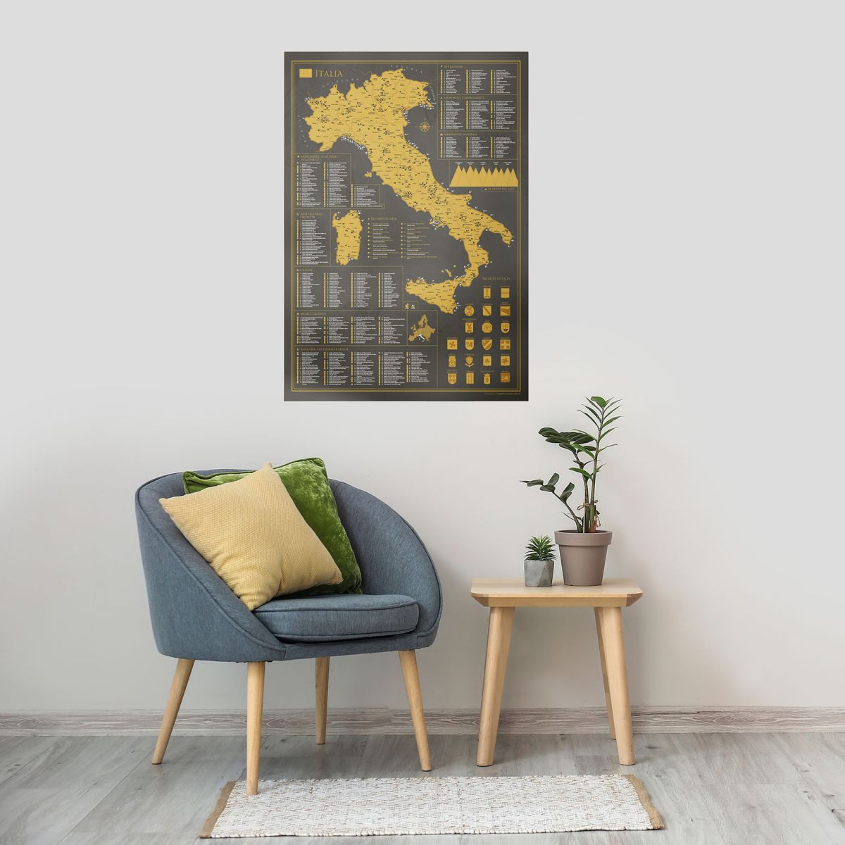 A1 scratch-off map of Italy: 400+ places to scratch off | 68travel